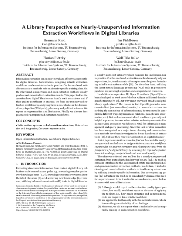Pdf A Library Perspective On Nearly Unsupervised Information