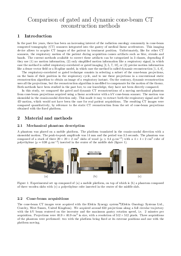 (PDF) Comparison of gated and dynamic cone-beam CT reconstruction methods