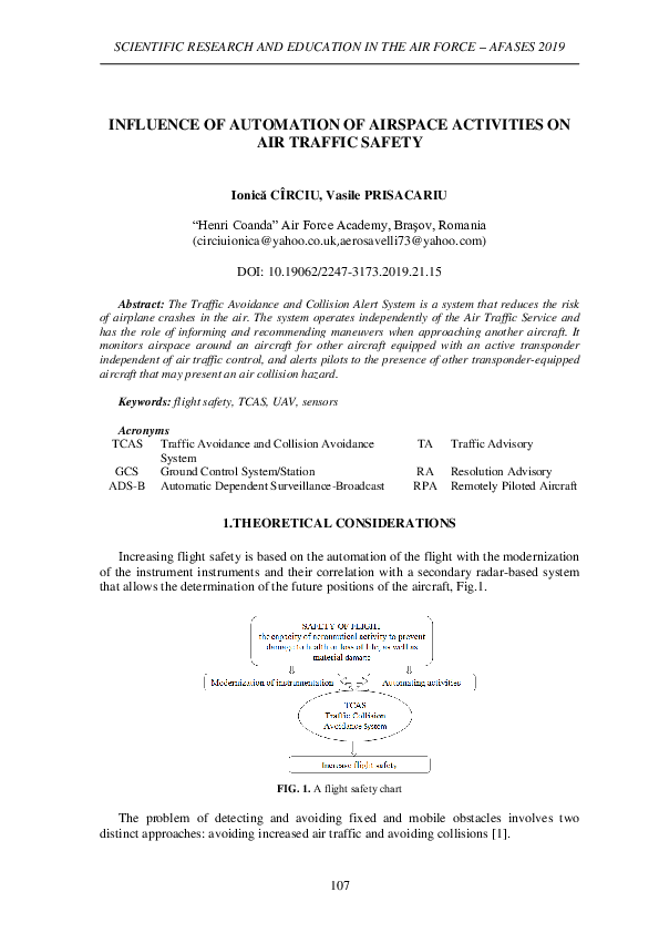 (PDF) Influence of Automation of Airspace Activities on Air Traffic Safety