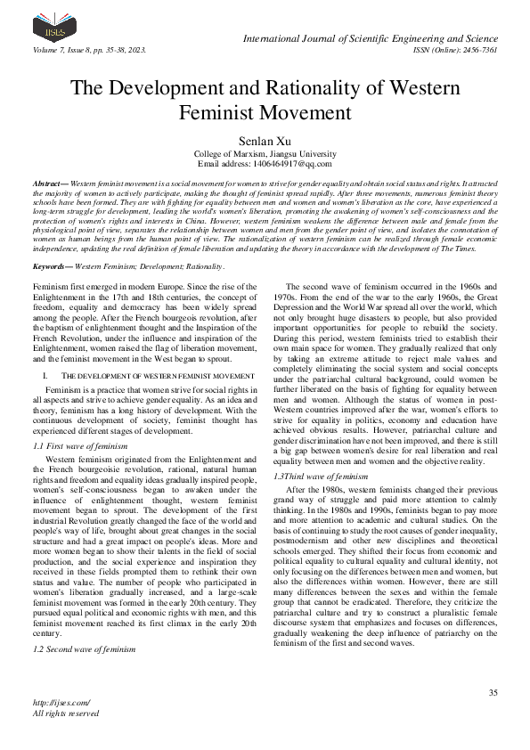(PDF) The Development and Rationality of Western Feminist Movement