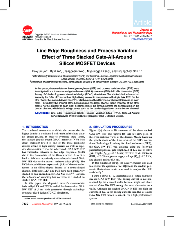 (PDF) Line Edge Roughness and Process Variation Effect of Three Stacked ...