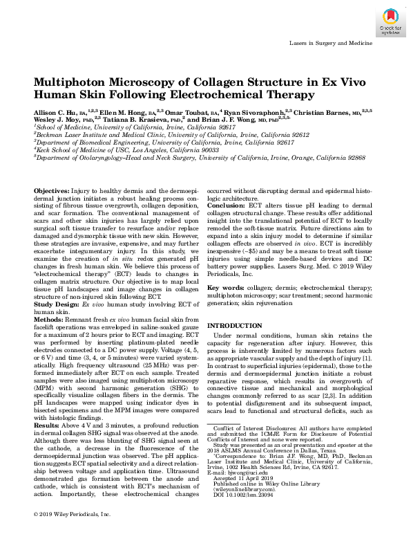 (PDF) Multiphoton Microscopy of Collagen Structure in Ex Vivo Human ...