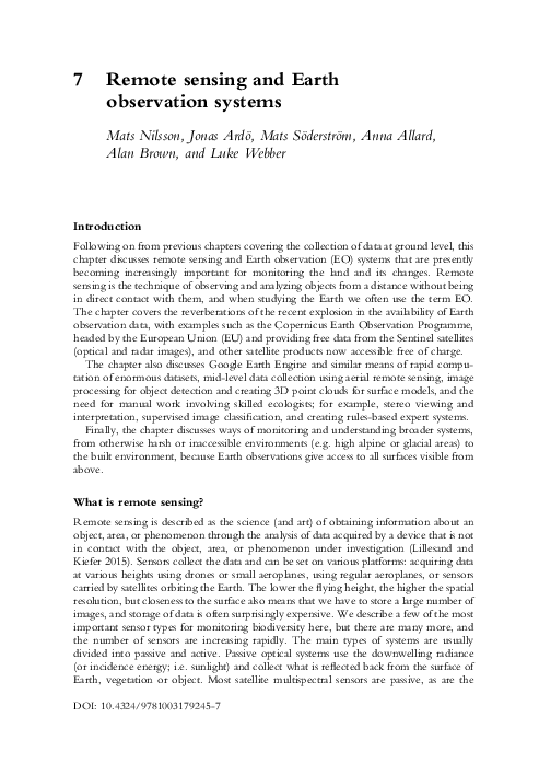 (PDF) Remote sensing and Earth observation systems