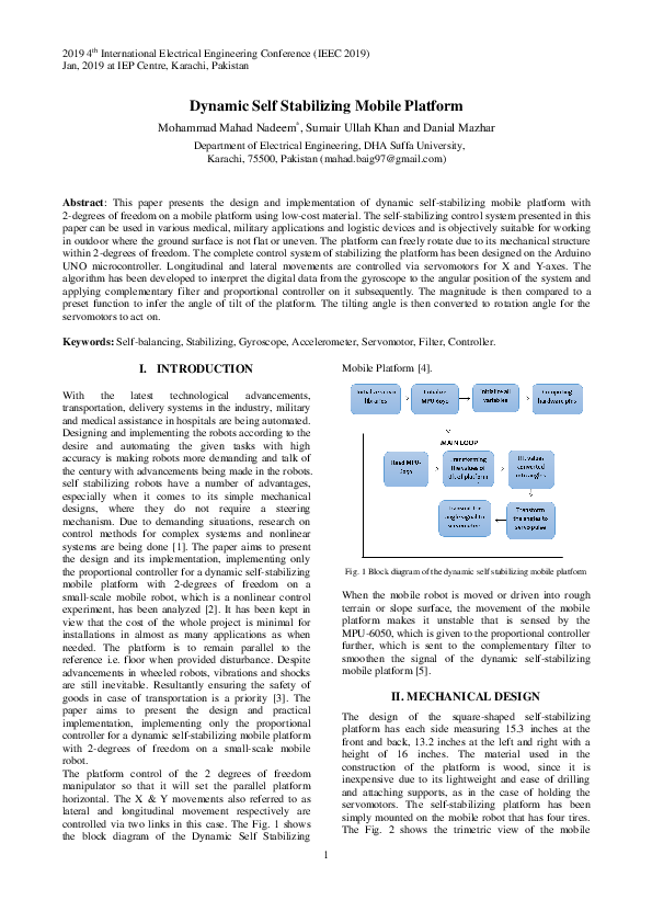 (PDF) Dynamic Self Stabilizing Mobile Platform