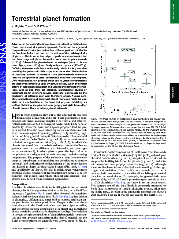 (PDF) Terrestrial planet formation