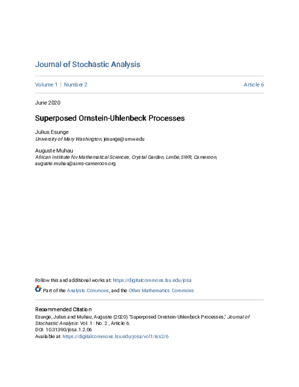 (PDF) Superposed Ornstein-Uhlenbeck Processes