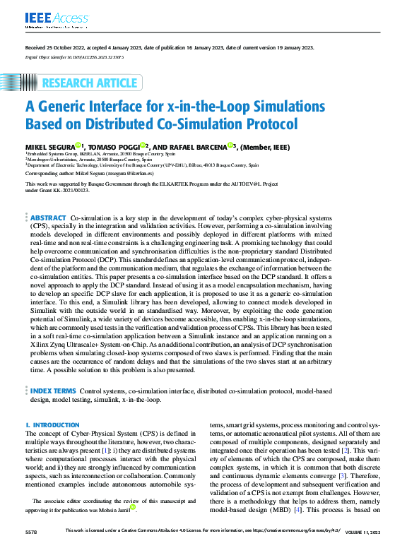 (PDF) A Generic Interface for x-in-the-Loop Simulations Based on Distributed Co-Simulation Protocol