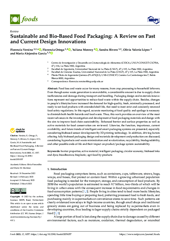 (PDF) Sustainable and Bio-Based Food Packaging: A Review on Past and ...