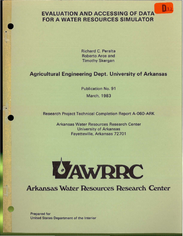 (PDF) Evaluation and Accessing of Data for a Water Resources Simulator