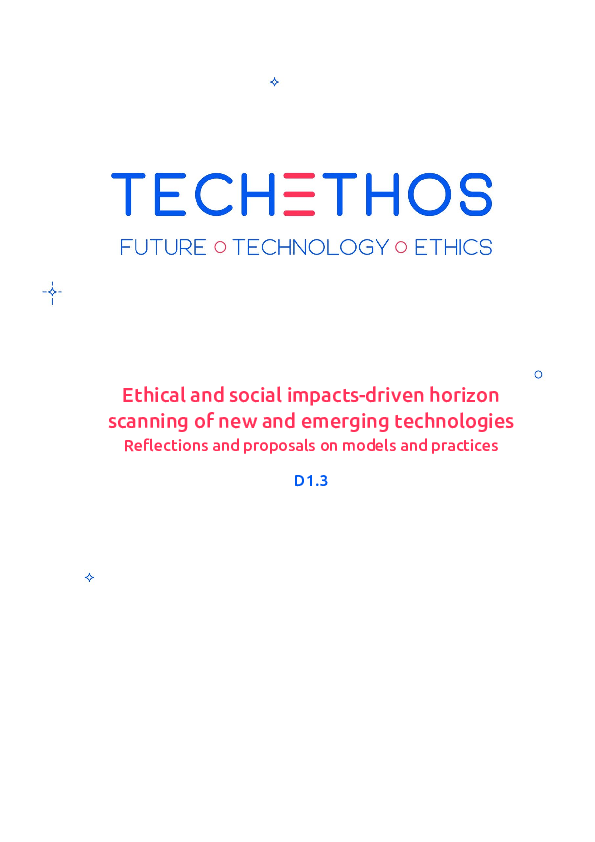 (PDF) D1.3 Ethical and social impacts-driven horizon scanning of new and emerging technologies ...