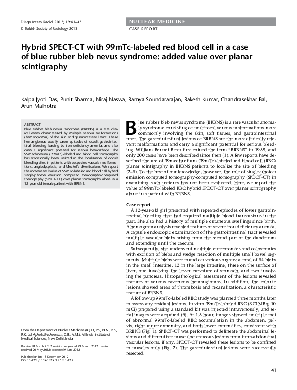 (PDF) Blue rubber bleb nevus syndrome: hybrid spect-CT with 99mtc ...