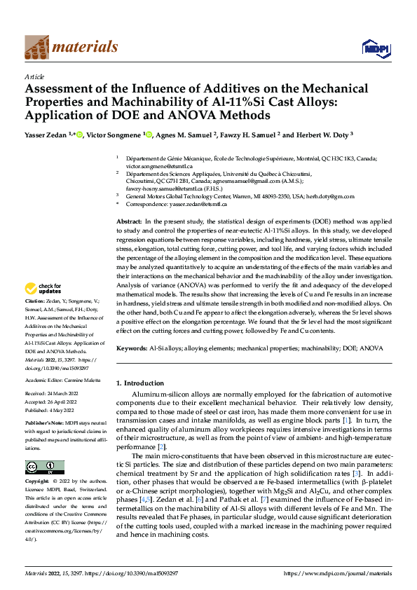 (PDF) Assessment of the Influence of Additives on the Mechanical ...