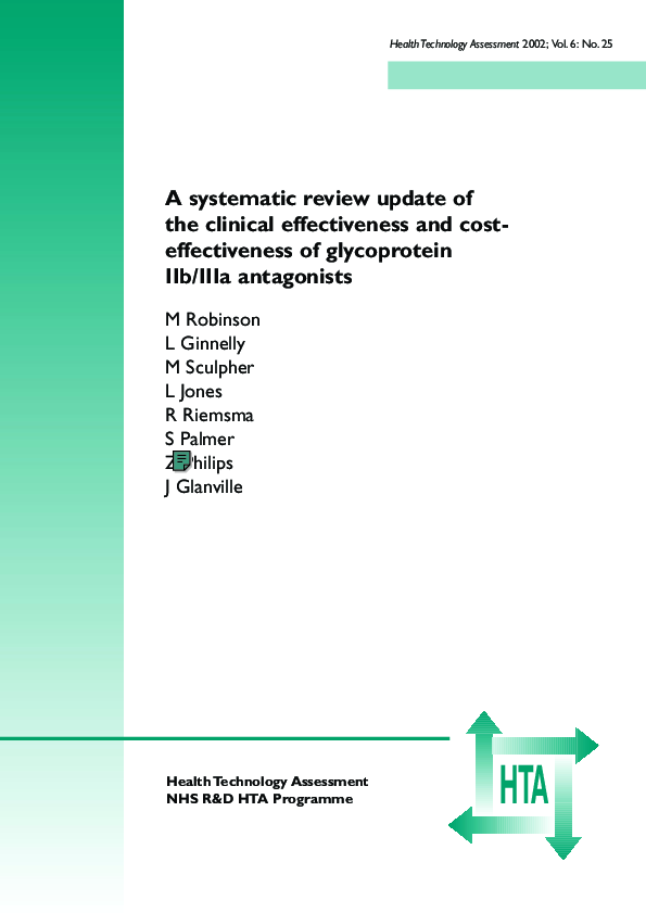 (PDF) A systematic review update of the clinical effectiveness and cost ...