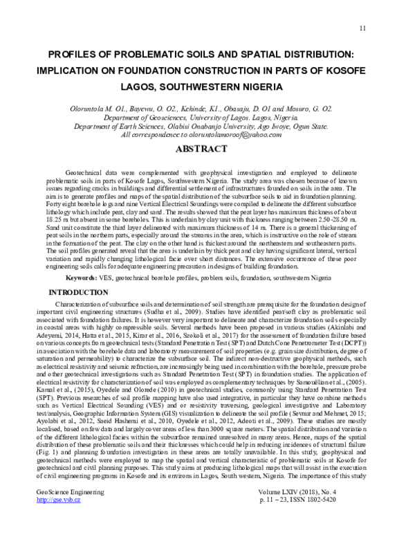 (PDF) Profiles of Problematic Soils and Spatial Distribution: Implication on Foundation ...
