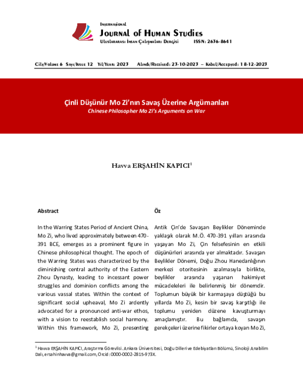 (PDF) International Journal of Human Studies