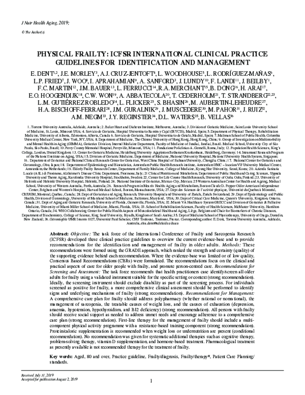 (PDF) Physical Frailty: ICFSR International Clinical Practice ...