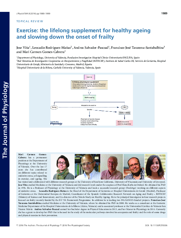 (PDF) Exercise: the lifelong supplement for healthy ageing and slowing ...
