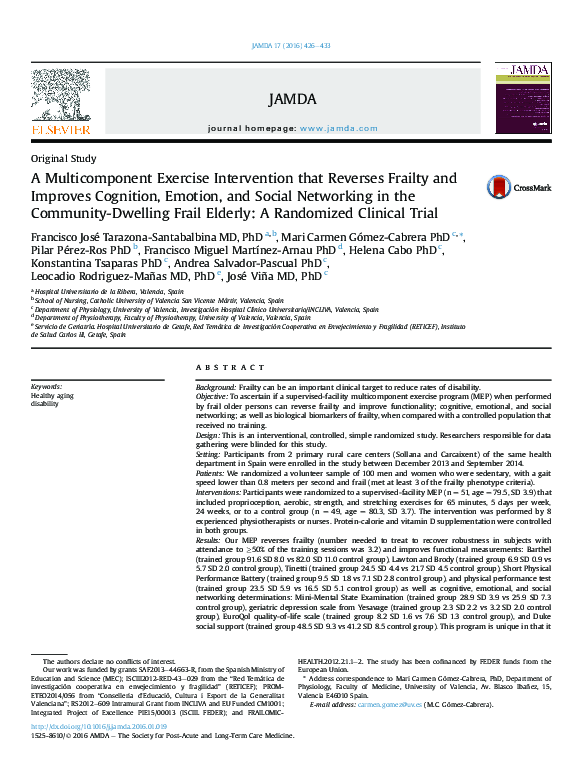 (PDF) A Multicomponent Exercise Intervention that Reverses Frailty and ...