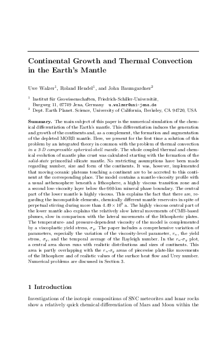 (PDF) Continental Growth and Thermal Convection in the Earth’s Mantle