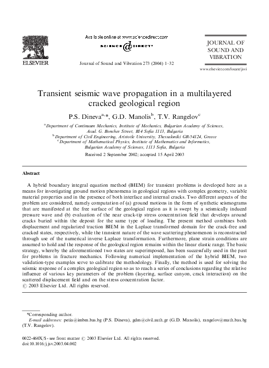 (PDF) Transient seismic wave propagation in a multilayered cracked ...