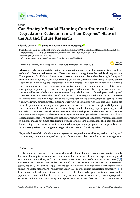 (PDF) Can Strategic Spatial Planning Contribute to Land Degradation ...