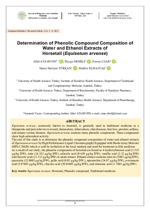 (PDF) Determination of Phenolic Compound Composition of Water and ...