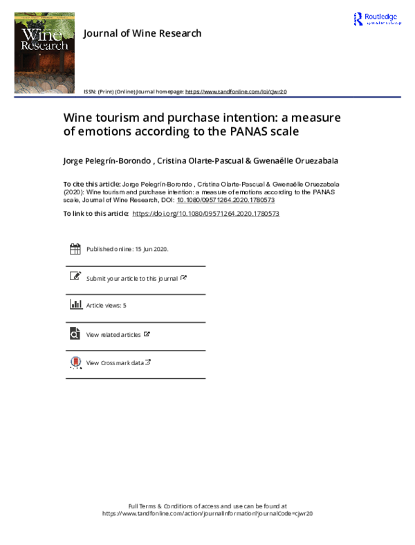 (PDF) Wine tourism and purchase intention: a measure of emotions ...