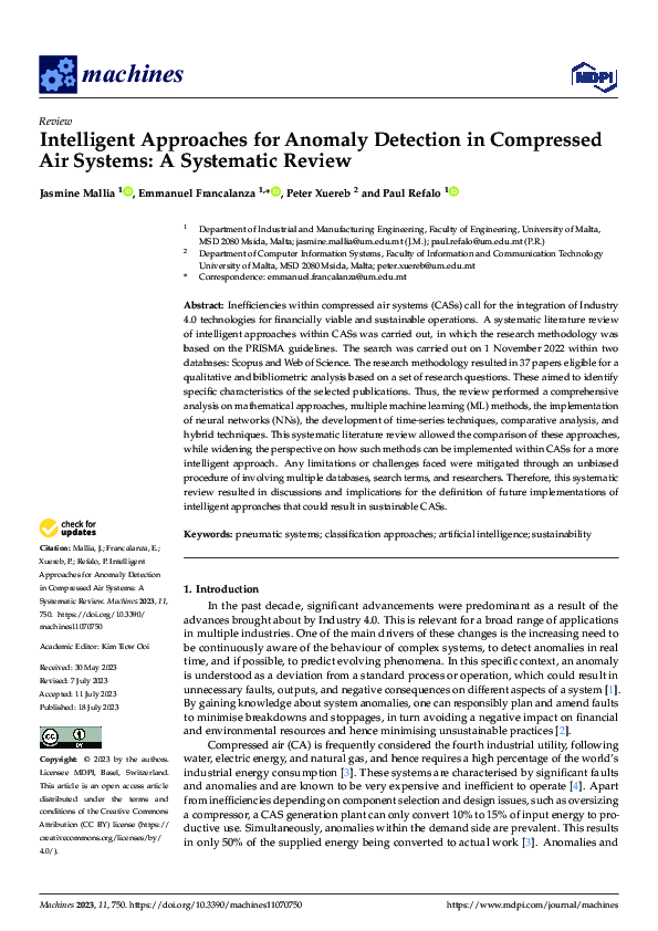 (PDF) Intelligent Approaches for Anomaly Detection in Compressed Air Systems: A Systematic ...