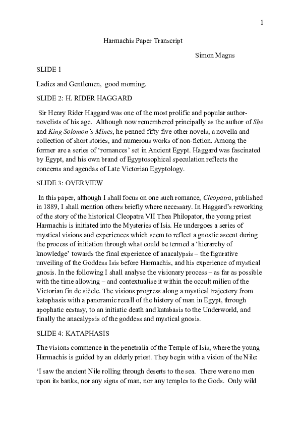 (DOC) The Visions of Harmachis: Initiation, Anacalypsis and Gnosis in ...