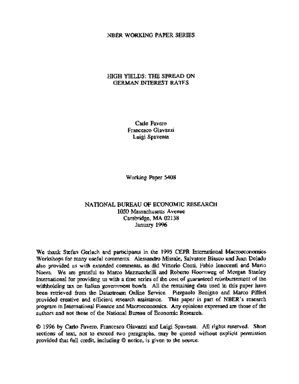 (PDF) Drivers of High Yields in German Interest Rates