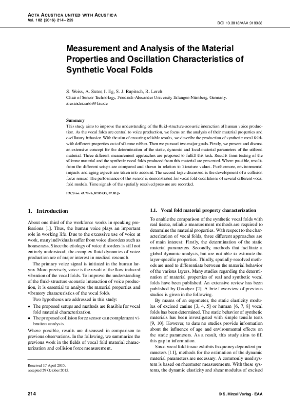 (PDF) Measurement and Analysis of the Material Properties and ...