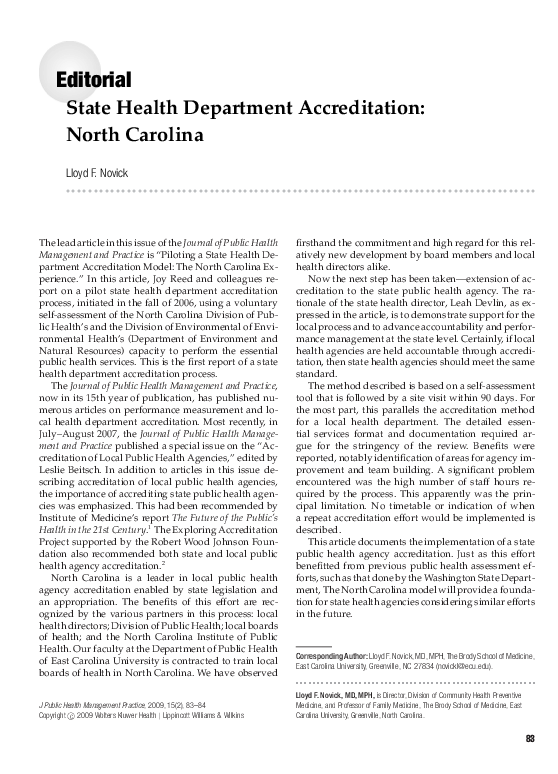 (PDF) State Health Department Accreditation