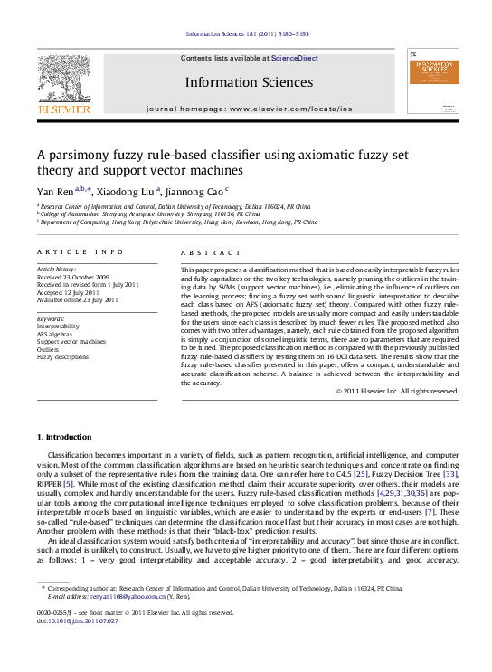 (PDF) A parsimony fuzzy rule-based classifier using axiomatic fuzzy set theory and support ...