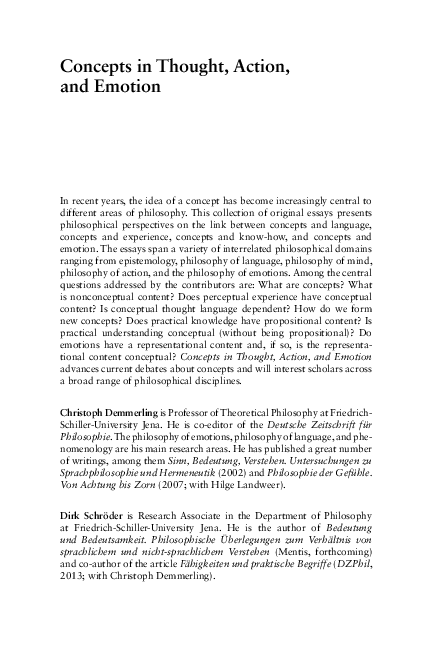 (PDF) Concepts in Thought, Action, and Emotion