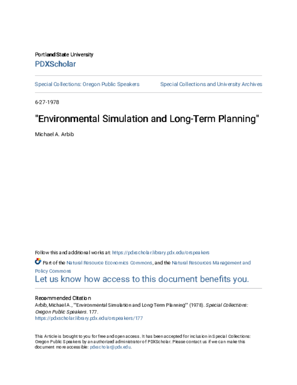 (PDF) Environmental stimulation and long-term planning | Michael A ...
