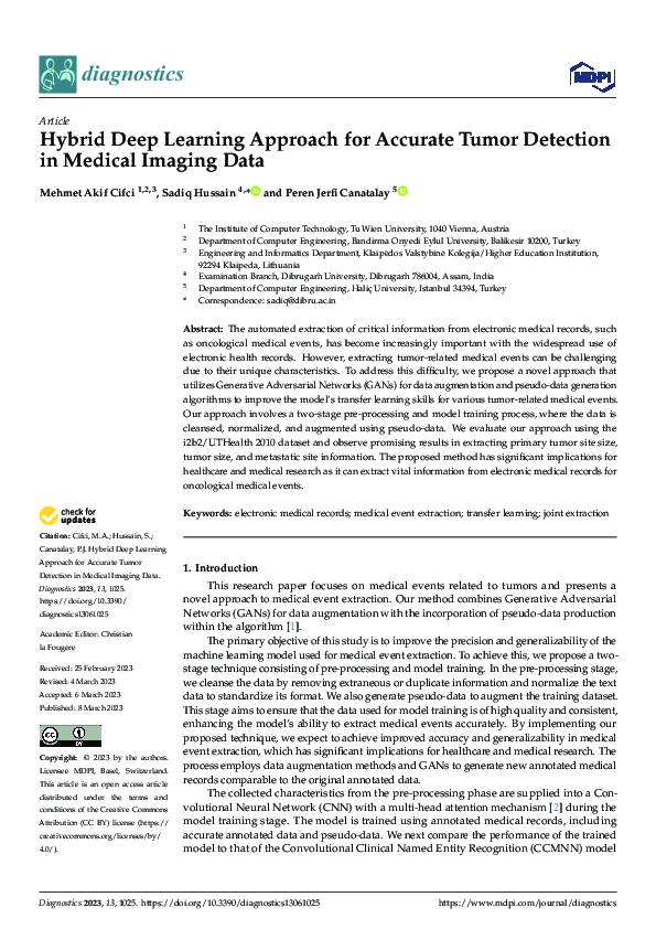 (PDF) Hybrid Deep Learning Approach for Accurate Tumor Detection in Medical Imaging Data | Peren ...