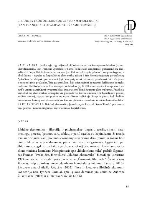 (PDF) Ambivalence in the Concept of Libidinal Economy: Jean-François ...