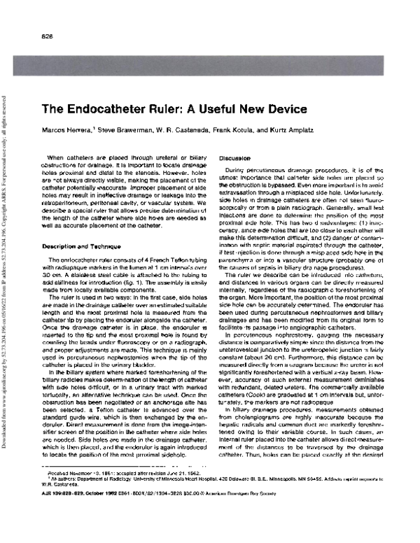 (PDF) The endocatheter ruler: a useful new device
