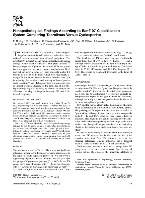 (PDF) Histopathological findings according to banff-97 classification ...