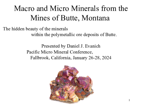 (PPT) Macro and Micro Minerals from the Mines of Butte, Montana, USA
