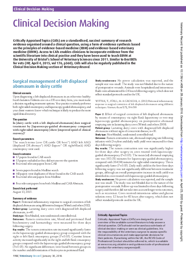 (PDF) Clinical Decision Making