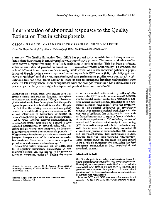 (PDF) Interpretation of abnormal responses to the Quality Extinction ...