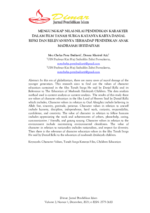 (PDF) Mengungkap Nilai-Nilai Pendidikan Karakter Dalam Film Tanah Surga ...