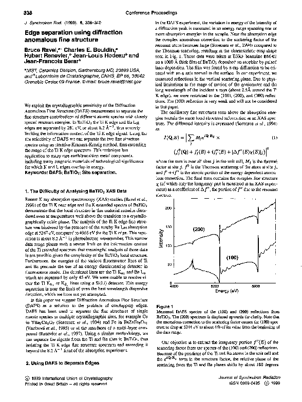 (PDF) Edge separation using diffraction anomalous fine structure | Jean Louis Hodeau - Academia.edu
