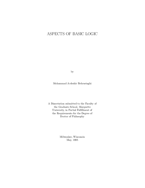 (PDF) Aspects of Basic Logic