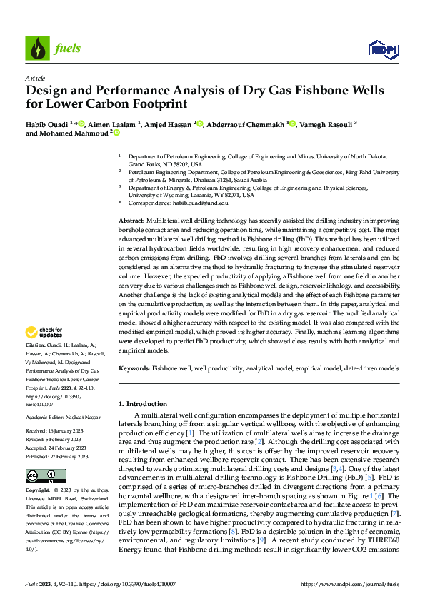(PDF) Design and Performance Analysis of Dry Gas Fishbone Wells for ...