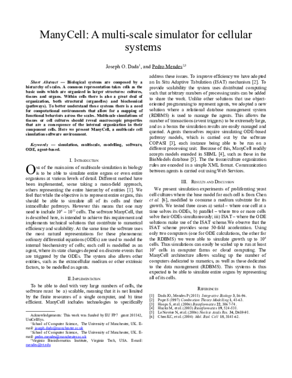 (PDF) ManyCell: A Multiscale Cellular Simulator