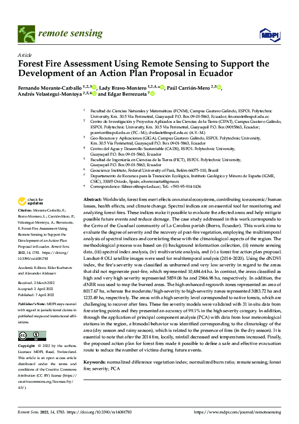 (PDF) Forest Fire Assessment Using Remote Sensing to Support the Development of an Action Plan ...