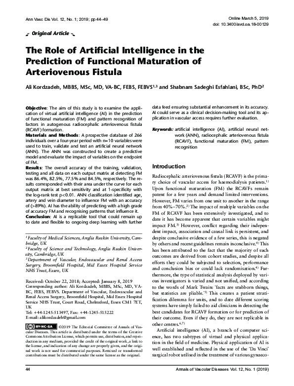 (PDF) The Role of Artificial Intelligence in the Prediction of ...
