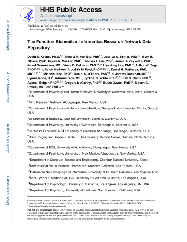 (PDF) The Function Biomedical Informatics Research Network Data Repository